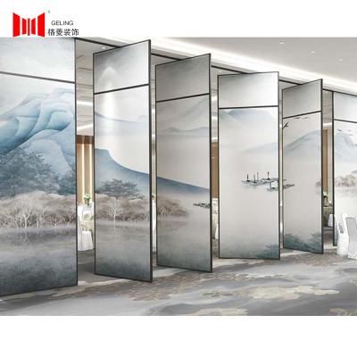 China 80mm Thickness Folding Movable Partition Wall Custom Pattern Surface for sale