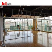 China Sliding Mirror Glass Movable Wall 65mm With POM Hanging Wheels for sale