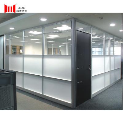 China 80mm Frosted Tempered Glass Partition Wall Systems for sale