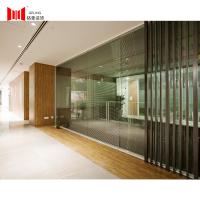 China 4.5M Fixed Double Tempered Glass Partition Wall Panels Black Sliver Frame for sale