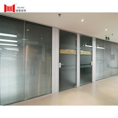 China Fixed Double Tempered Glass Partition Wall 4500mm for sale