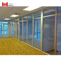 China Fixed Aluminum Single Tempered Glass Partition Wall Curved Shape for sale
