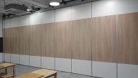 China Banquet Hall Wooden Partition Wall MDF 95mm Soundproof Yellow for sale
