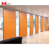 China 3m High Foldable Movable Partition Wall Orange Color Fabric For Banquet Hall for sale