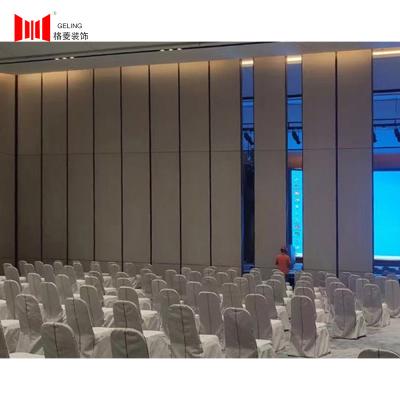 China Fabric Cushion Surface Hotel Folding Partition Wall 130mm Thickness for sale