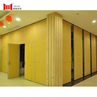 China 2.8m High Hotel Folable Partition Wall Mobile Divider With POM Hanging Wheels for sale