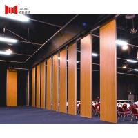China Custom Hotel Yellow Wooden Partition Wall 6m High Acoustic Absorption for sale