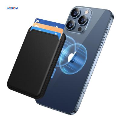China RFID Blocking Magsafe Phone Wallets Black / White / Brown Magnetic Card Holder For iPhone for sale