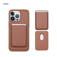 China Custom Leather Phone Case Magnetic Cell Phone Business Card Holder Luxury For IPhone Samsung for sale