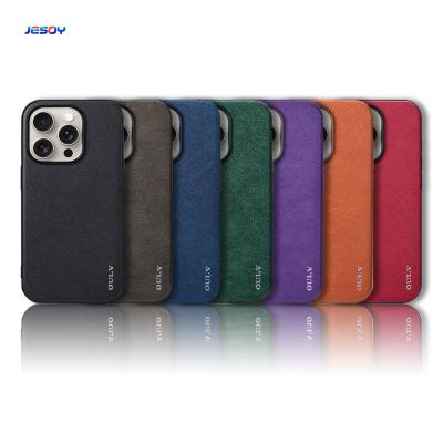 China Custom Magsafe Leather Cover OEM / ODM Leather Cell Phone Cover For IPhone 16 15 14 Pro Max for sale