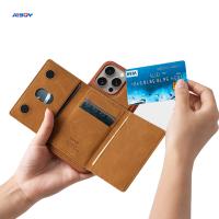 China Fashionable Leather Phone Case Brown Vegan Leather Phone Wallet OEM for sale
