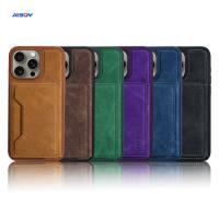 China Strong Magnetic Leather Phone Case OEM / ODM Magsafe Card Holder Case For IPhone 16 15 Pro Max for sale