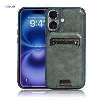 China Embossed Logo Leather Phone Case Black Mobile Phone Wallets Luxury for sale