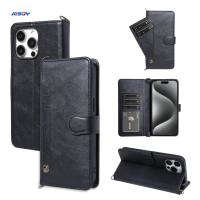 China PU Leather Phone Wallet Cases Business Style Phone Case With Card Holder Wallet Stand for sale