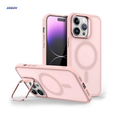 China Customized Magsafe Phone Case Camera Kickstand Phone Cases Shockproof for sale