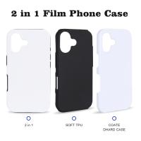 China 3D Film Blank Sublimation Phone Cases PC Coating Double Layer Phone Cases White 2 In 1 for sale