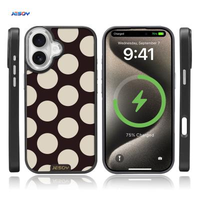 China Custom Brand High-quality Shockproof Metal Frame UV Printed With Velvet Magnetic Phone Case for iPhone 17 16 15 Pro Max for sale