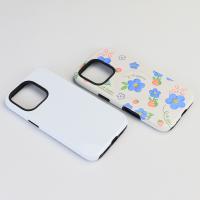 China 2 In 1 White 3D Sublimation Blank Mobile Cases Custom iPhone Covers for sale