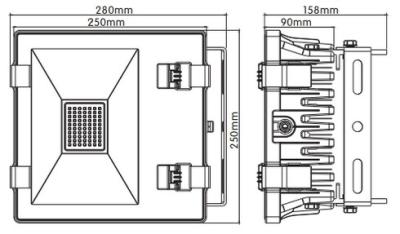 China Outdoor 70W 7000 Lumen High Power Led Flood Lighting Fixtures With 2700K - 6500K for sale