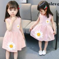 China Breathable Fabrics Sleeveless A-Line Fabrics Girls Daisy Dresses for sale