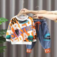 China Monogrammed Cotton Primary Children'S Clothing Boys Suit Comfortable Cut for sale