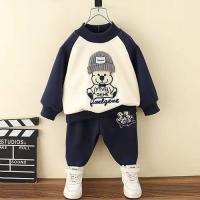China Teddy Bear Print 100 Cotton Baby Children Clothing Set No Hood for sale