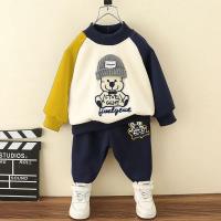 China Teddy Bear Print 100 Cotton Baby Children Clothing Set No Hood for sale
