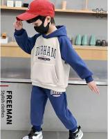 China Children'S Cotton Fleece Hooded Tracksuit Sweatshirt Set XS-XL for sale