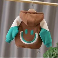 China Smiley Face Pattern 100% Cotton Kids Zip Up Jacket Versatile for sale
