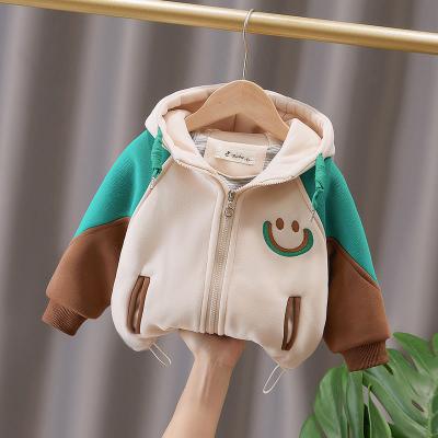 China Smiley Face Pattern 100% Cotton Kids Zip Up Jacket Versatile for sale