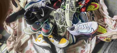 China Fall Winter Leather Suede Mesh Used Mens Basketball Sneakers for sale