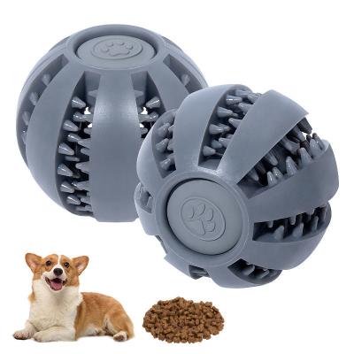 China Playing Dog Toys Silicone Ball for Interactive Teeth Cleaning and Leak Food Dispensing for sale