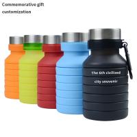 China Silicone Sleeve 500ML Collapsible Water Bottle with Lid Eco-Friendly and Durable for sale