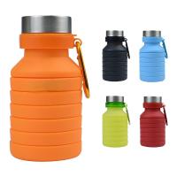 China Silicone Sleeve 500ML Collapsible Water Bottle with Lid Eco-Friendly and Durable for sale