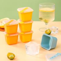 China Silicone Square Ice Cube Tray Making Mold with Lid 6PACK Refrigerator Accessory for sale