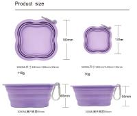 China Pet Dog Feeding Bowl 500/1000ML Capacity Portable and Eco Friendly Silicone Material for sale