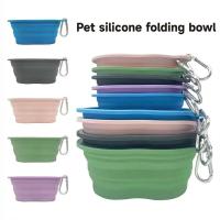 China Pet Dog Feeding Bowl 500/1000ML Capacity Portable and Eco Friendly Silicone Material for sale