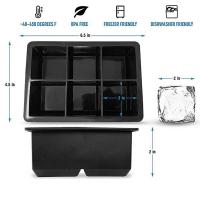 China Ice Molding Function Square Silicone Ice Cube Trays Set for Whiskey Cocktails Bourbon for sale