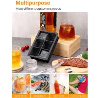 China Ice Molding Function Square Silicone Ice Cube Trays Set for Whiskey Cocktails Bourbon for sale