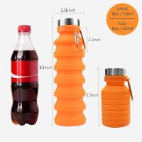 China Stocked Portable Silicone Sports Bottle for Travel Gym Camping Leak Proof and Foldable for sale