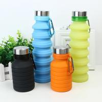 China Stocked Portable Silicone Sports Bottle for Travel Gym Camping Leak Proof and Foldable for sale
