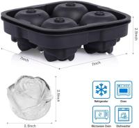 China Silicone Rose Ice Ball Maker Easy Release Large Ice Cube for Cocktail Snack Trays for sale