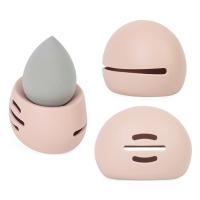 China Custom Eco-friendly Soft Silicone Makeup Sponge Blender Holder Box for Cosmetic Travel for sale