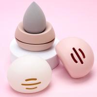 China Custom Eco-friendly Soft Silicone Makeup Sponge Blender Holder Box for Cosmetic Travel for sale