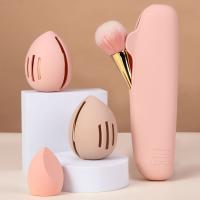 China Custom Eco-friendly Soft Silicone Makeup Sponge Blender Holder Box for Cosmetic Travel for sale