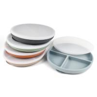 China Silicone Baby Plate with Lid and Suction Customized Color Food Grade Feeding Set for sale