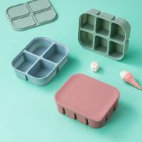 China Silicone Baby Food Storage Container Rectangle Shape Microwave Safe BPA Free Reusable for sale