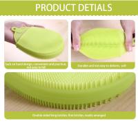 China Double Side Silicone Sponge Dish Washing Brush for Stain-resistant Kitchen Cleaning for sale