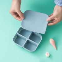 China Silicone Baby Food Storage Container Rectangle Shape Microwave Safe BPA Free Reusable for sale