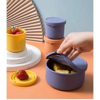 China Kitchen Food Storage Round Silicone Lunchbox Bento Box with BPA Free and Fresh-keeping for sale